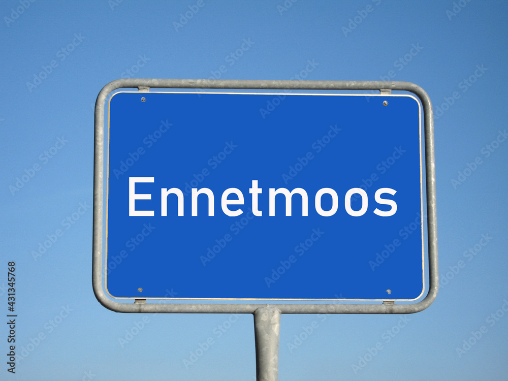 Ortsschild Ennetmoos Stock Photo | Adobe Stock