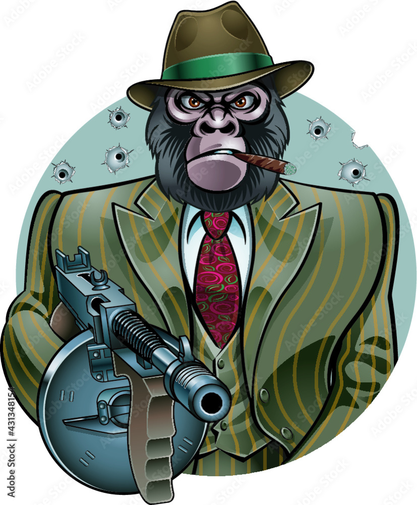 Monkey With Machine Gun
