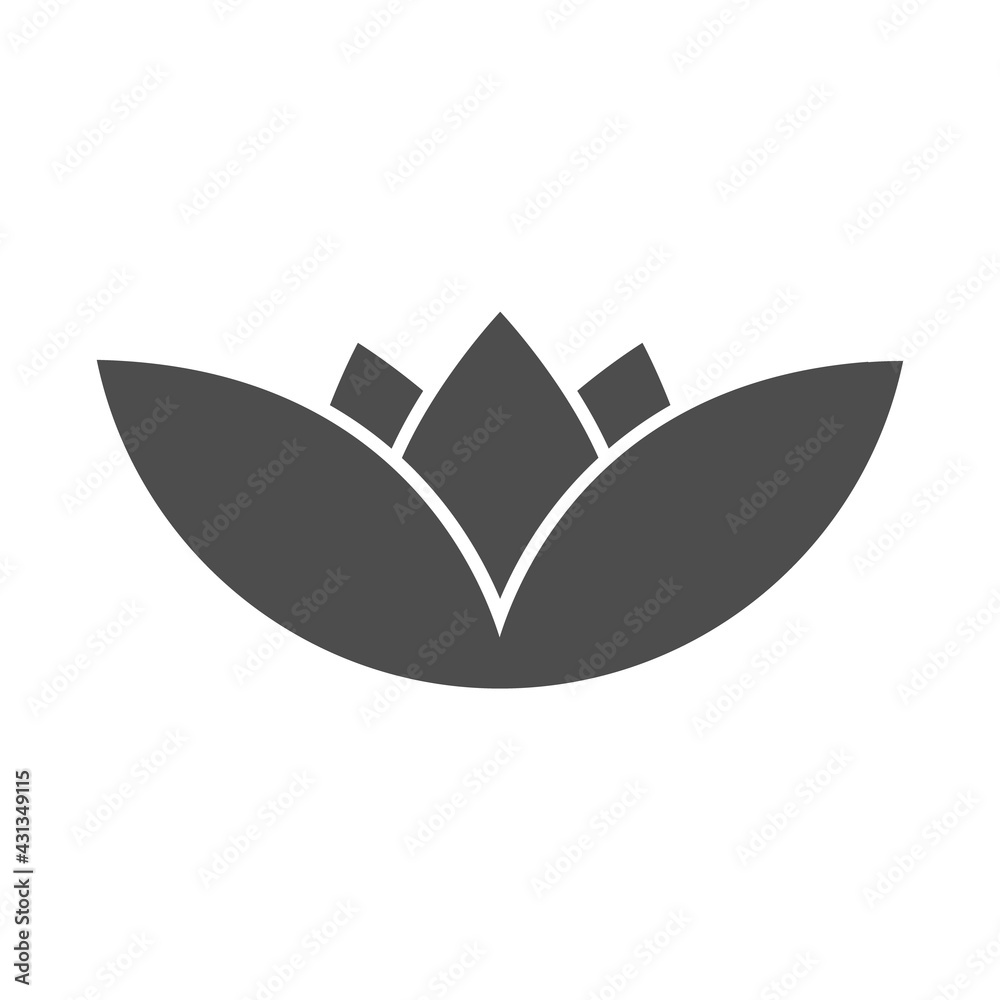 lotus flower silhouette vector icon isolated on white background. lotus ...