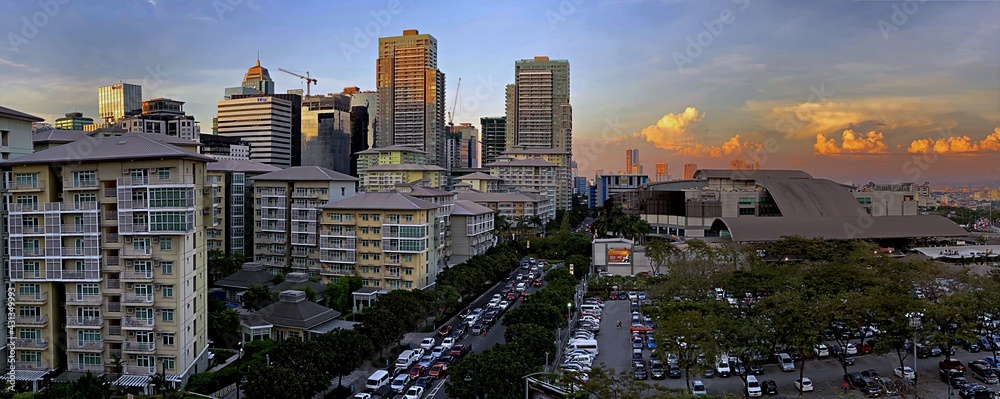Bonifacio Global City aka BGC Manila, Philippines cityscape at sunset ...