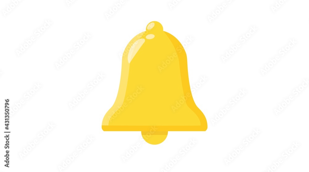 Bell icon. Vector isolated flat bell illustration, notification icon or ...
