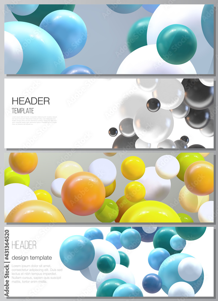 Vector layout of headers, banner templates for website footer design ...