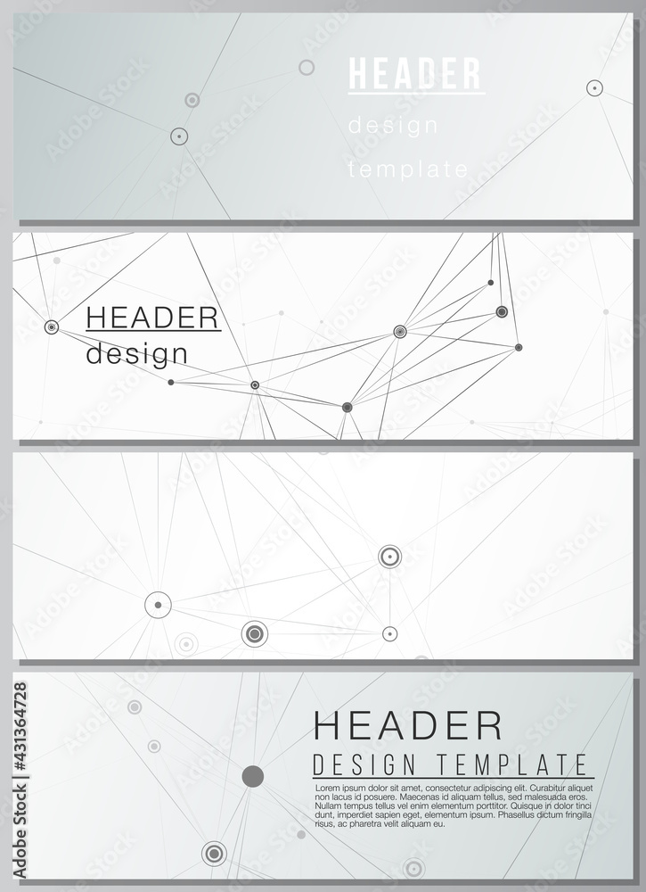 Vector layout of headers, banner templates for website footer design ...