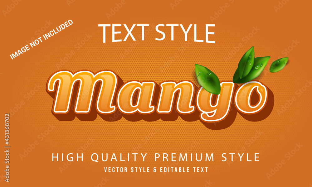 Vetor de Mango Text Effect Vectors, Set Elegant Abstract Mango text ...