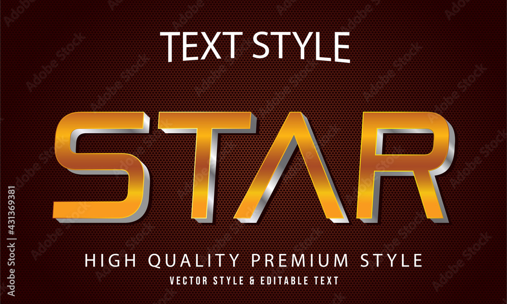 Star Text Effect Vectors, Set Elegant Abstract star text effect, star ...