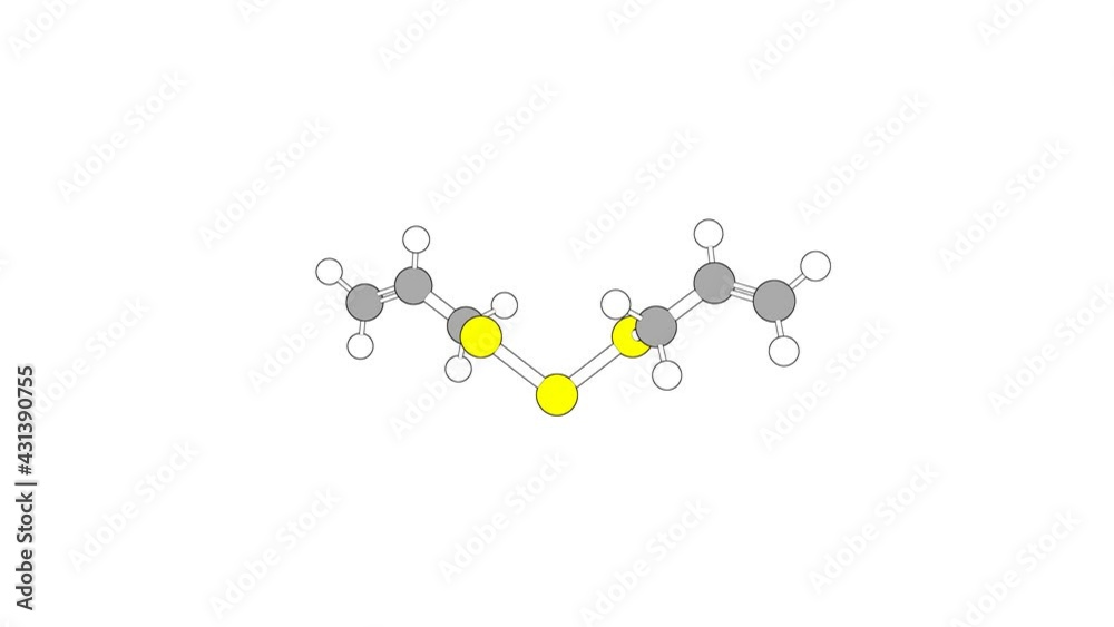 360º realistic 3D view of Diallyl Trisulfide as a seamless loop over a ...