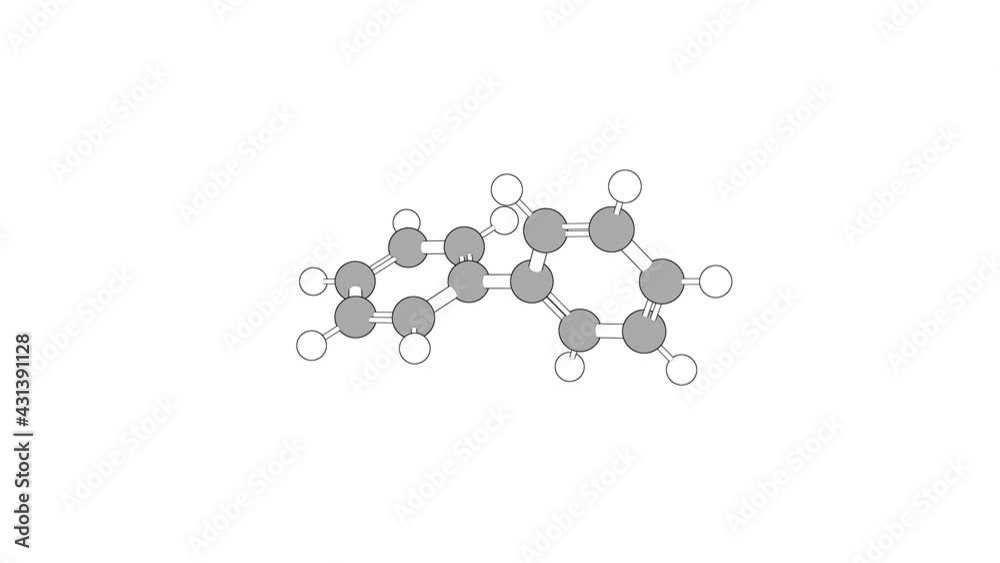 360º realistic 3D view of Biphenyl as a seamless loop over a white ...