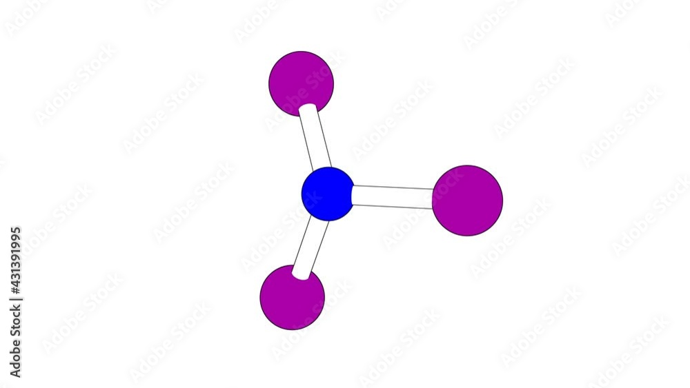 360º realistic 3D view of Nitrogen Triiodide as a seamless loop over a ...