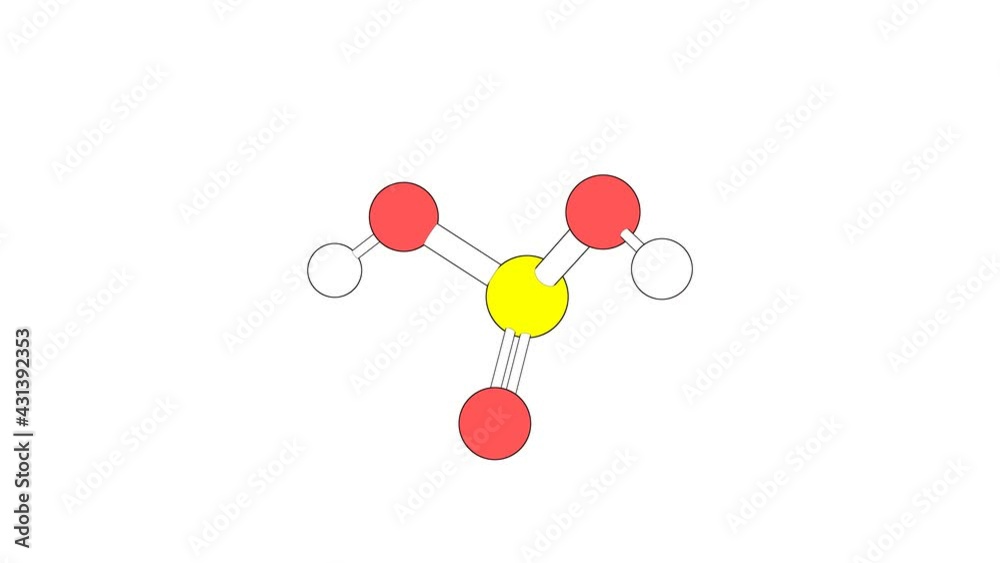 360º realistic 3D view of Sulfurous Acid as a seamless loop over a ...