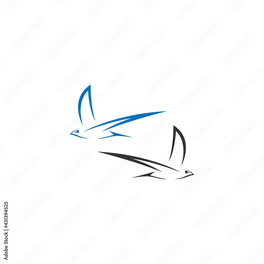 Simple Design of Swift Bird logo icon template vector illustration ...