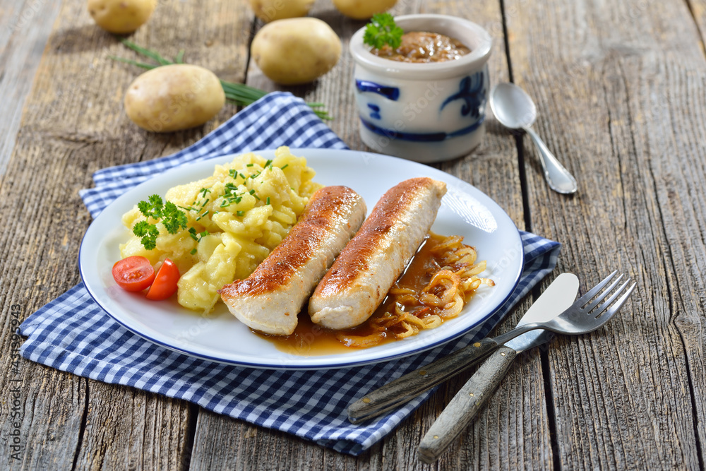 Der Wollwurst-Klassiker – Gebratene bayerische Geschwollene mit ...