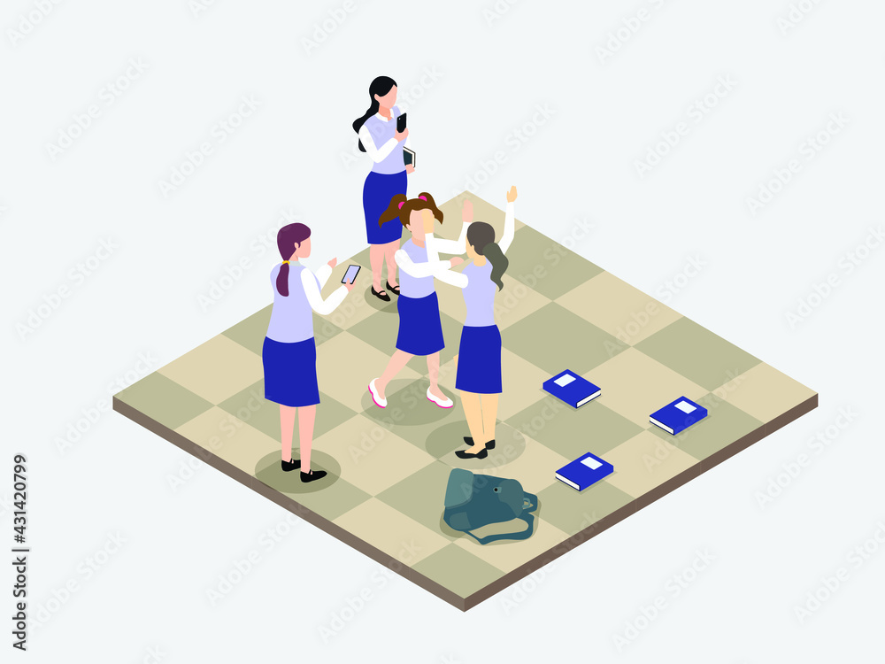 Cyber bullying vector concept. Cyber bullying vector concept. Two ...