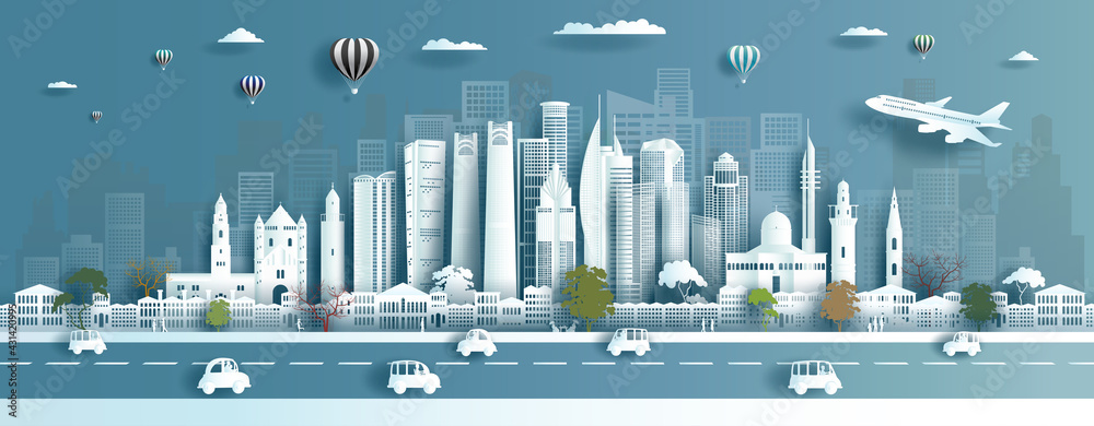 Travel destination landmarks State of Israel city modern and ancient ...