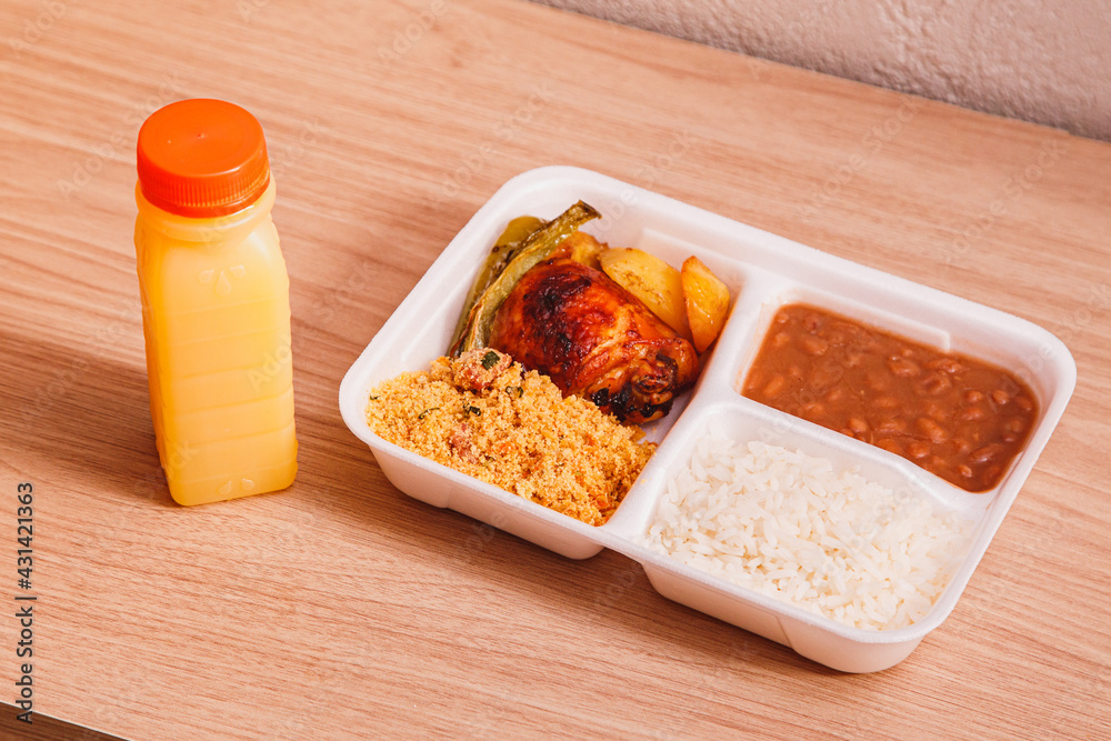 Delicious lunch box or round lunch box, round lunch box, served with ...