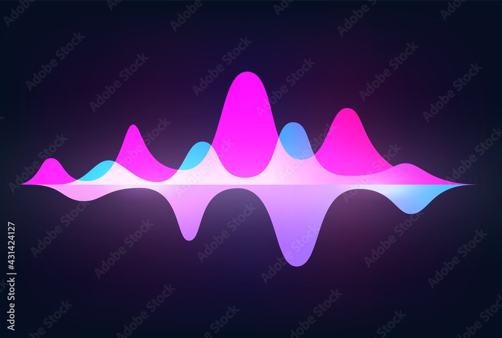 Spectrum sound wave. Frequency abstract soundtrack waveform. Voice ...