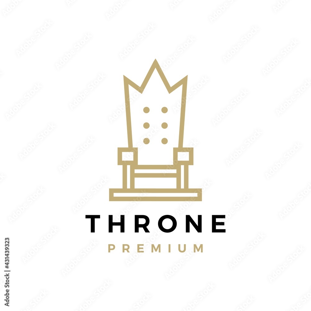 throne crown king logo vector icon illustration Stock Vector | Adobe Stock