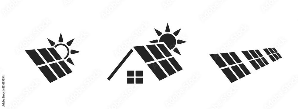 solar energy icon set. solar power logo. eco, environment, sustainable ...