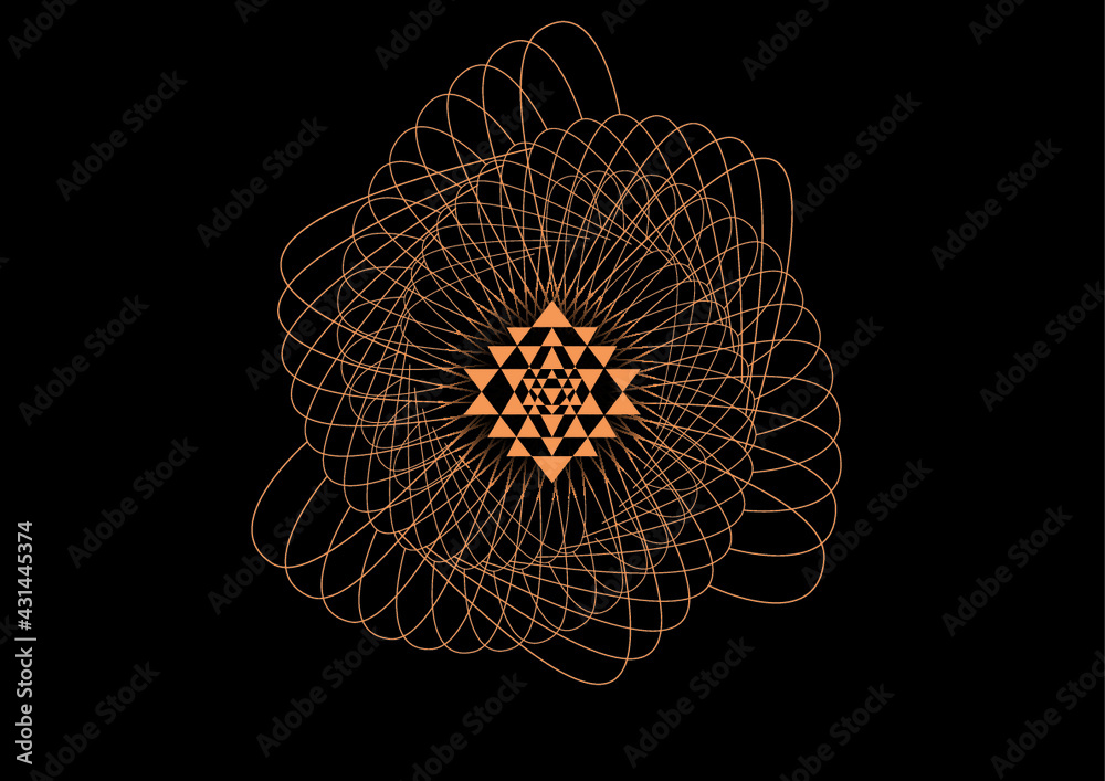 shri yantra powerful vector pattern Stock Vector | Adobe Stock