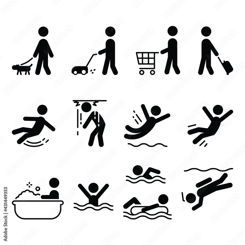 Icon collection people doing various activities Stock Vector | Adobe Stock