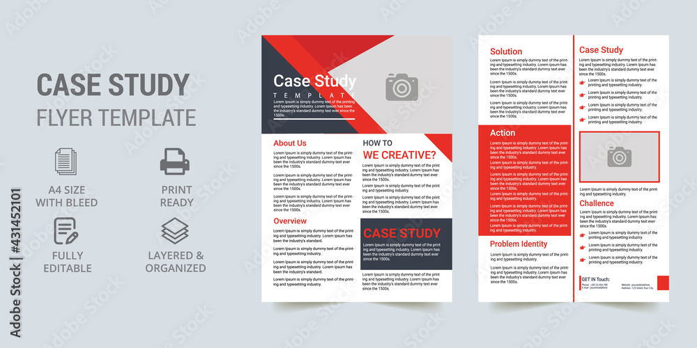 case study template with minimal design, Case Study Booklet, Flyer ...