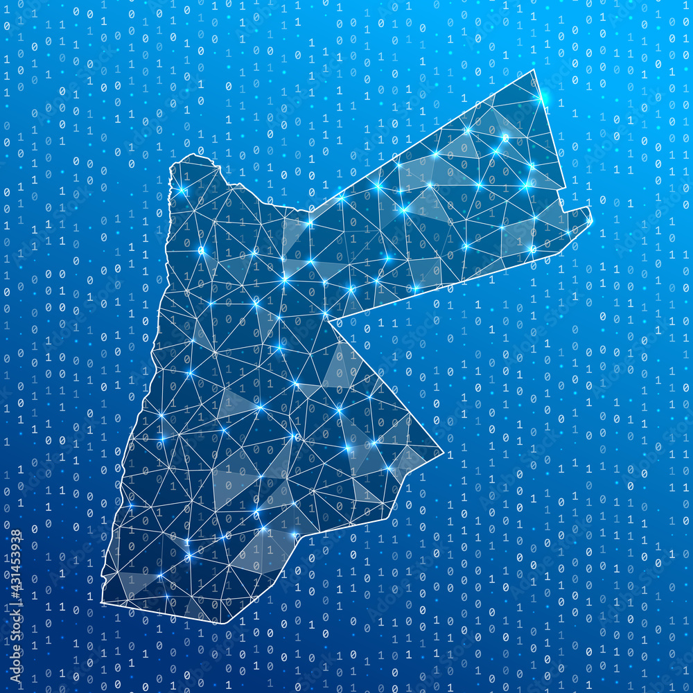 Network map of Jordan. Country digital connections map. Technology ...