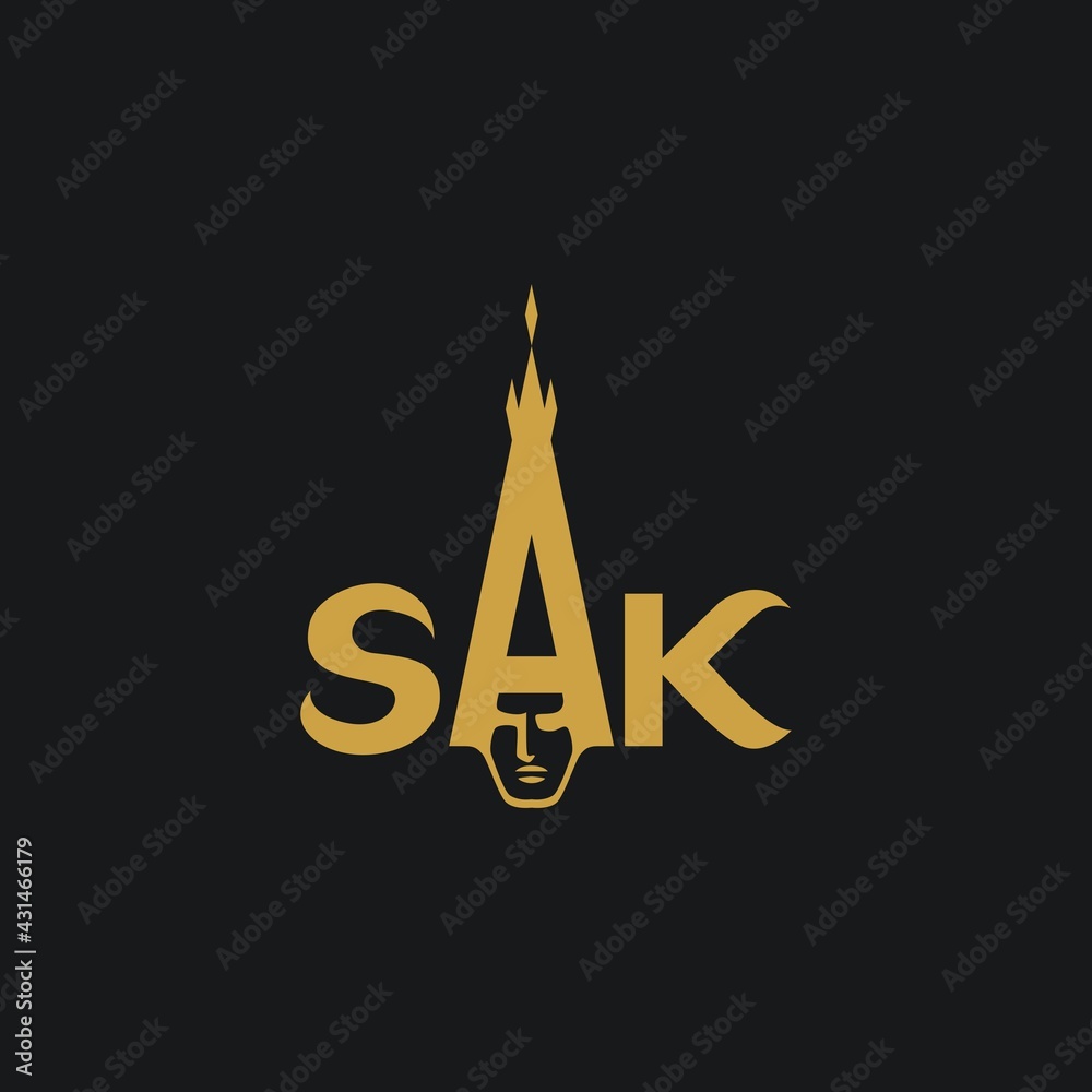 Logo for the ancient historical people 'sak'. Elements: the head of the ...