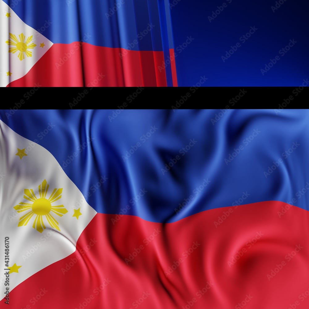 Abstract Philippines Flag 3D Render (3D Artwork) Stock Illustration ...