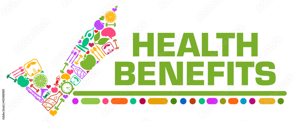 Health Benefits Colorful Symbols Tick Mark Left Text Stock Illustration ...