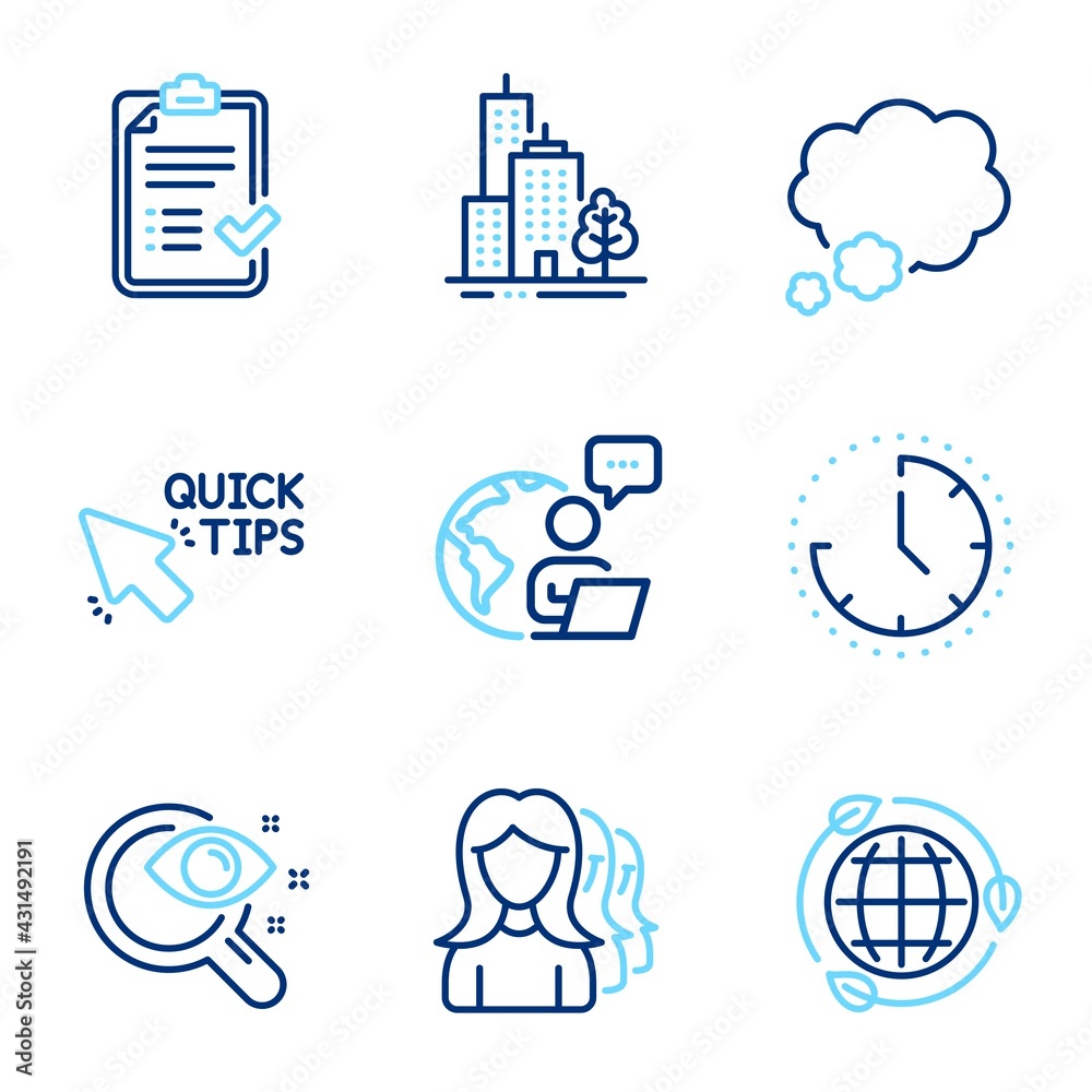 Business icons set. Included icon as Quick tips, Skyscraper buildings ...