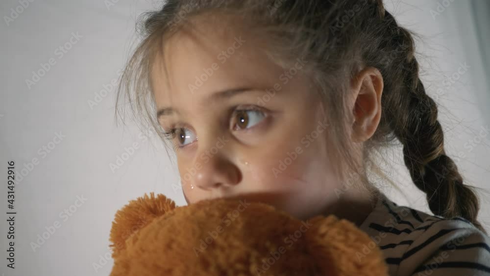 Vídeo do Stock: Girl is cry in corner. Violence against children in ...