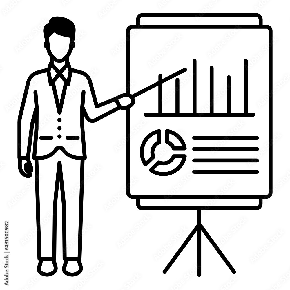 Employee Trainer Concept, hrm symbol on white background, Mentor giving ...