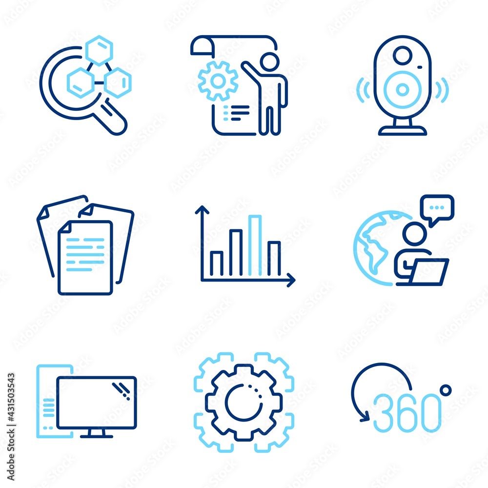 Science icons set. Included icon as Chemistry lab, Full rotation ...