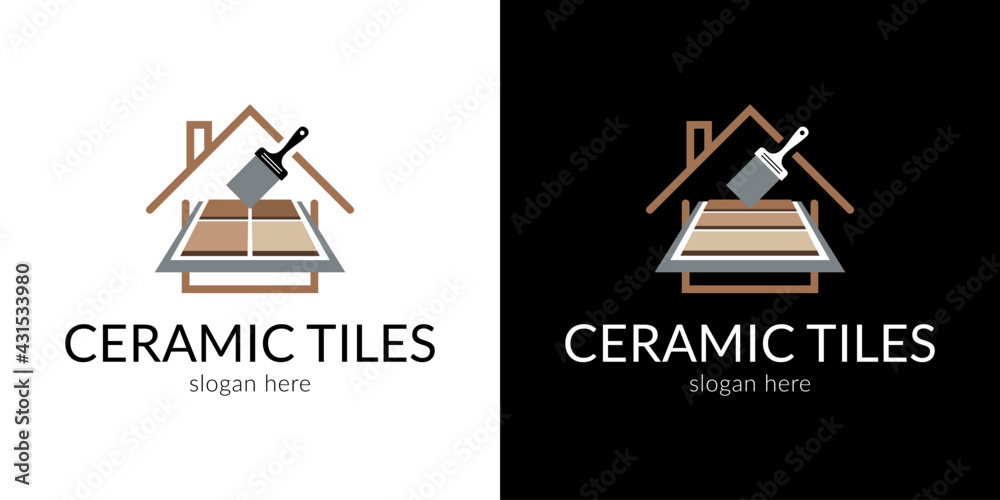 Ceramic tiles logo in perspective Stock Vector | Adobe Stock