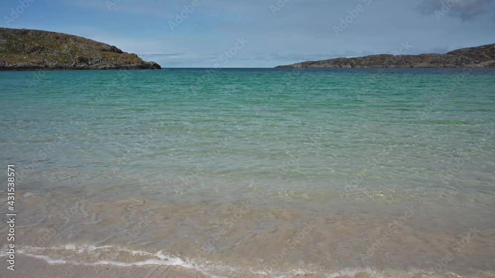 Shoreline at Achmelvich Beach in Assynt, Scottish Highlands. On route ...