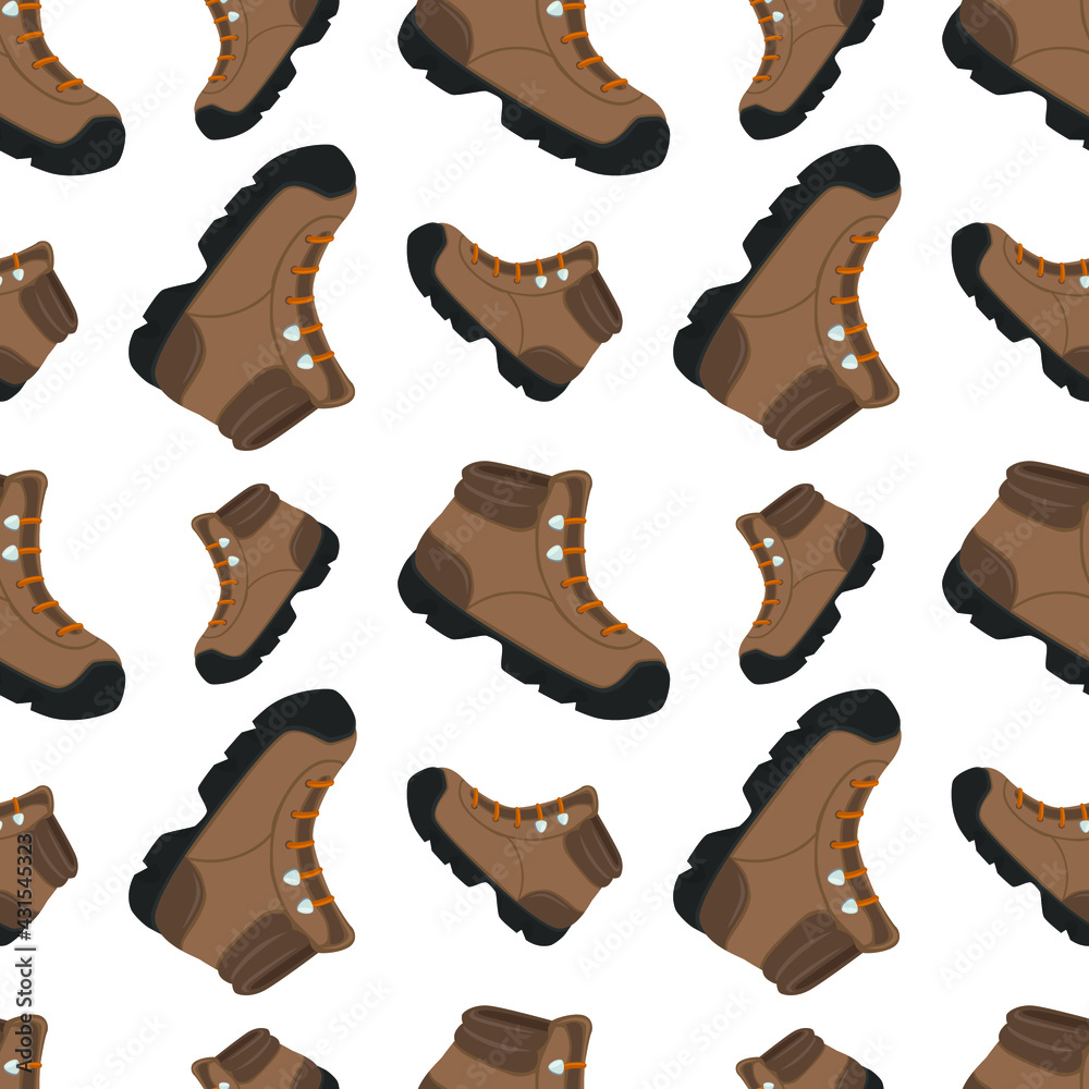 Boots Icon Emoji Pattern. Mountain Seamless Background Symbols. Doodle ...