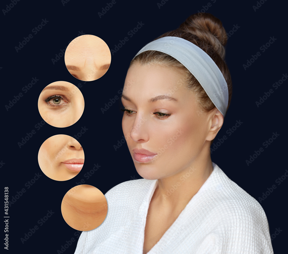 Effects of ageing,Frown/scowl lines ,Nasolabial folds,Neck ,Under eye ...