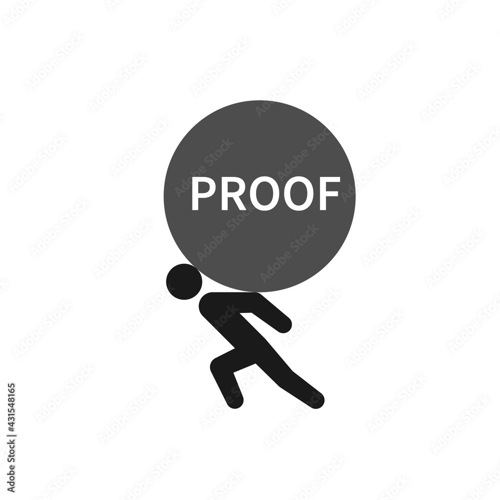 Burden of proof silhouette icon. Clipart image isolated on white ...