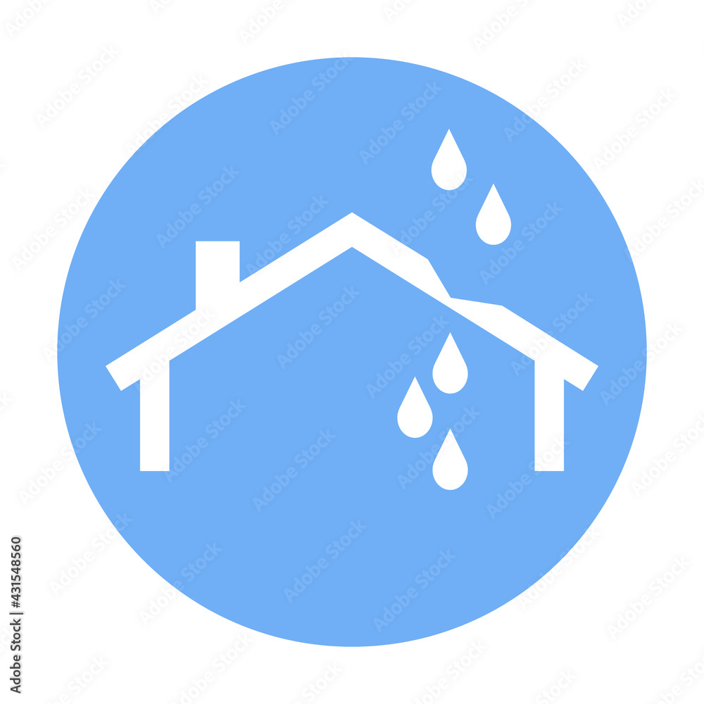 Leak roof button icon. Clipart image isolated on white background Stock ...