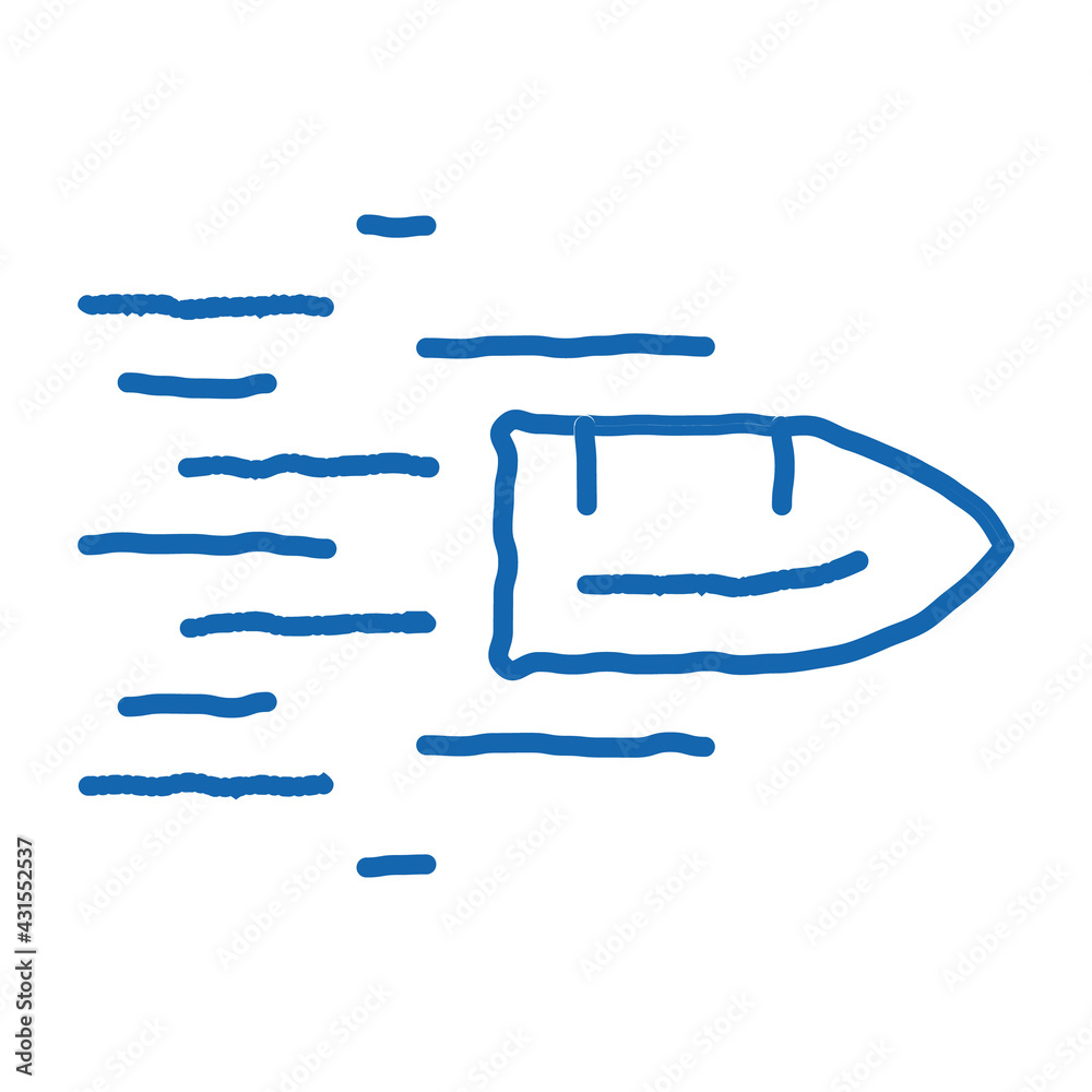 Flying Bullet doodle icon hand drawn illustration Stock Vector | Adobe ...