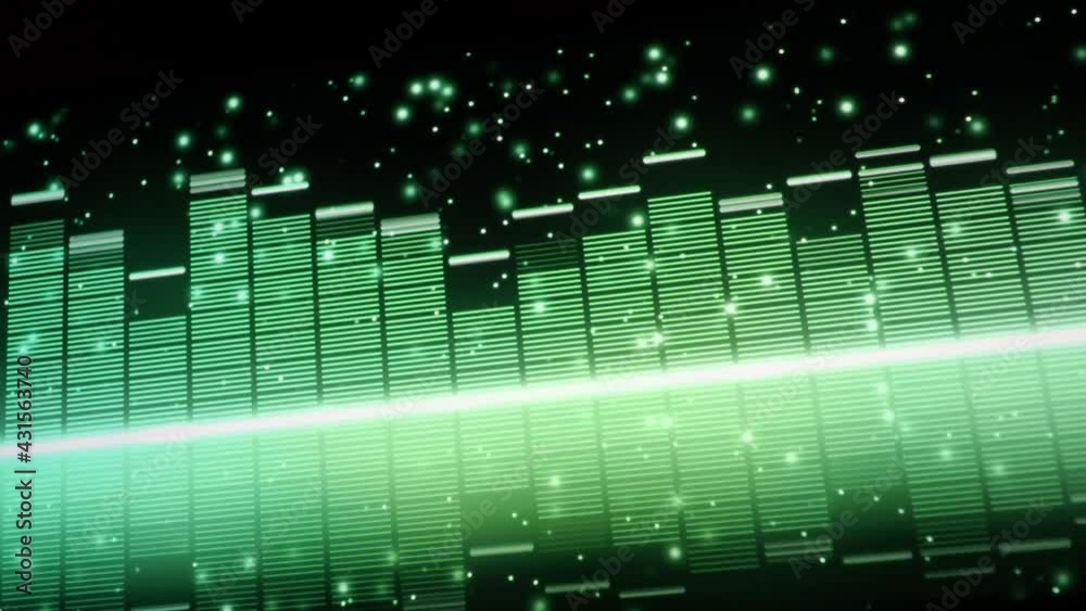 Music Equalizer bar. Audio waveform equalizer on black background loop ...