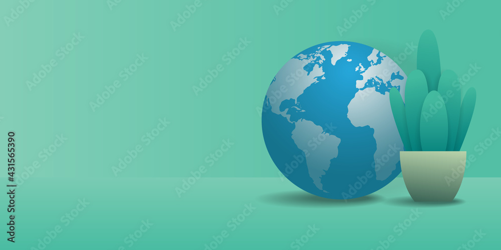 earth globe background for world environment day. 3d vector background ...
