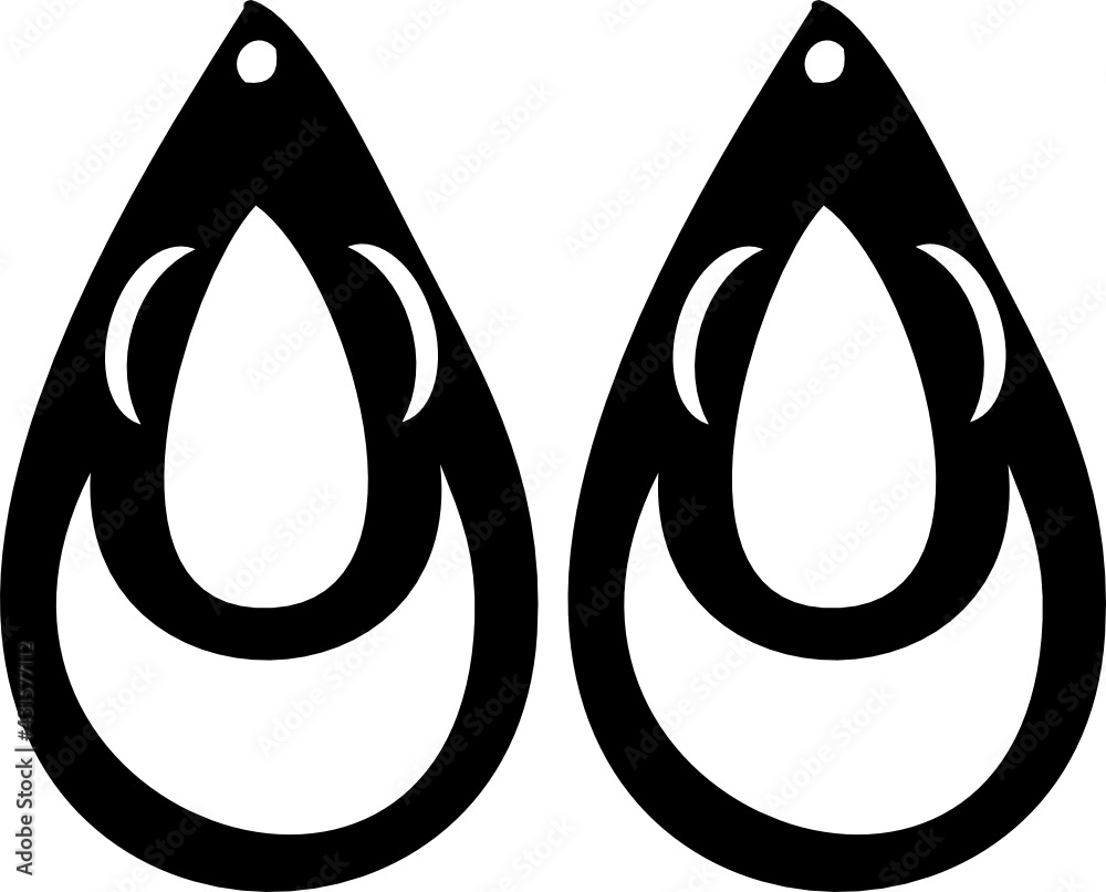 earrings svg vector cutfile for cricut and silhouette Stock Vector ...