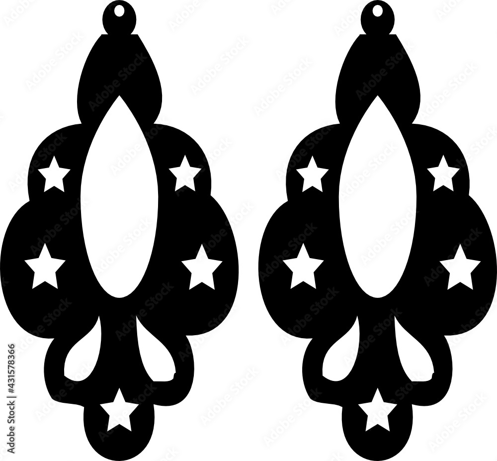 earrings svg vector cutfile for cricut and silhouette Stock Vector ...