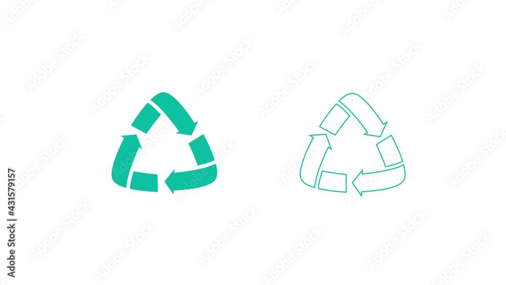 Animation of recycle logo. green arrows recycling sign. Ecology concept ...
