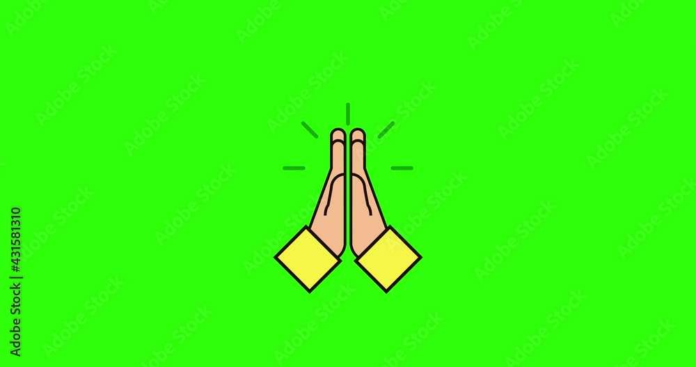 Pray animation. Pray icon in white background. Prayer animated. Hand ...