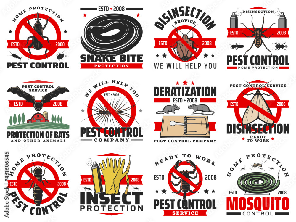 Pest control disinfection, extermination service vector disinfection ... Pest control disinfection, extermination service vector disinfection ...