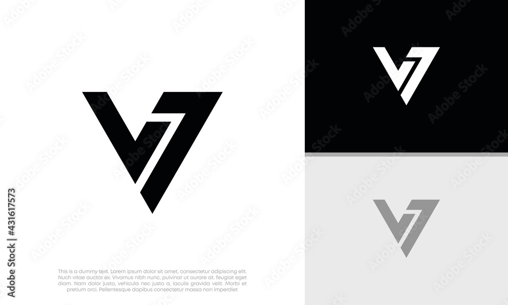 Initials V logo design. Initial Letter Logo. vector de Stock | Adobe Stock