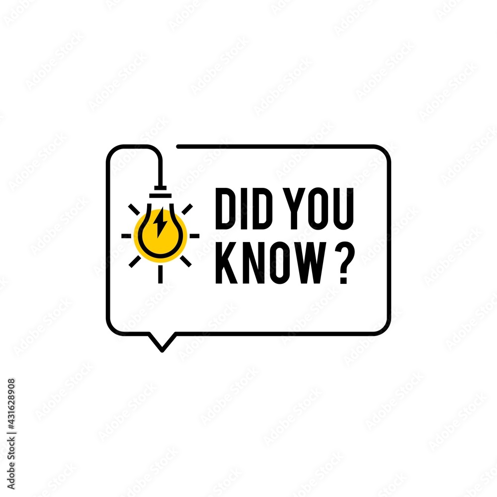 Did you know vector template post with idea bulb light icon for soicial media background, fun ...