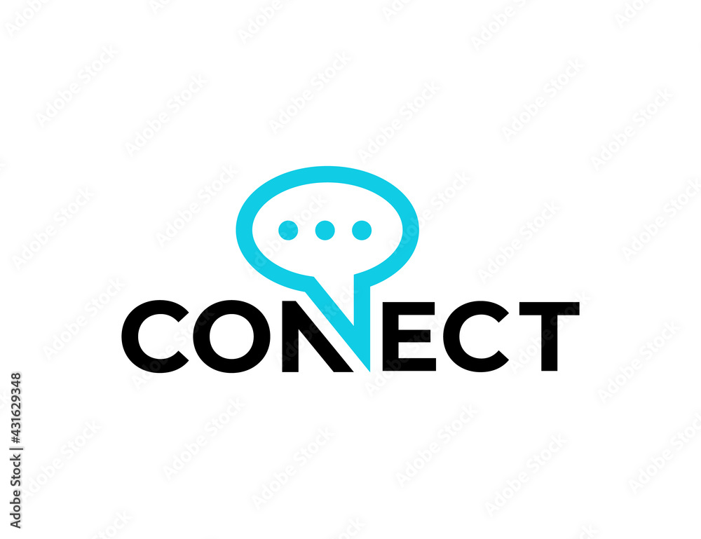 Connect as Network with talk bubble Logo Vector Stock Vector | Adobe Stock