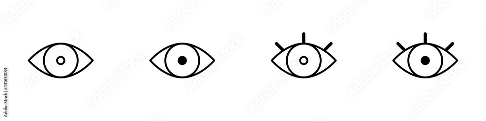Conjunto de iconos de ojos. Símbolo de la vista. Concepto de visión ...